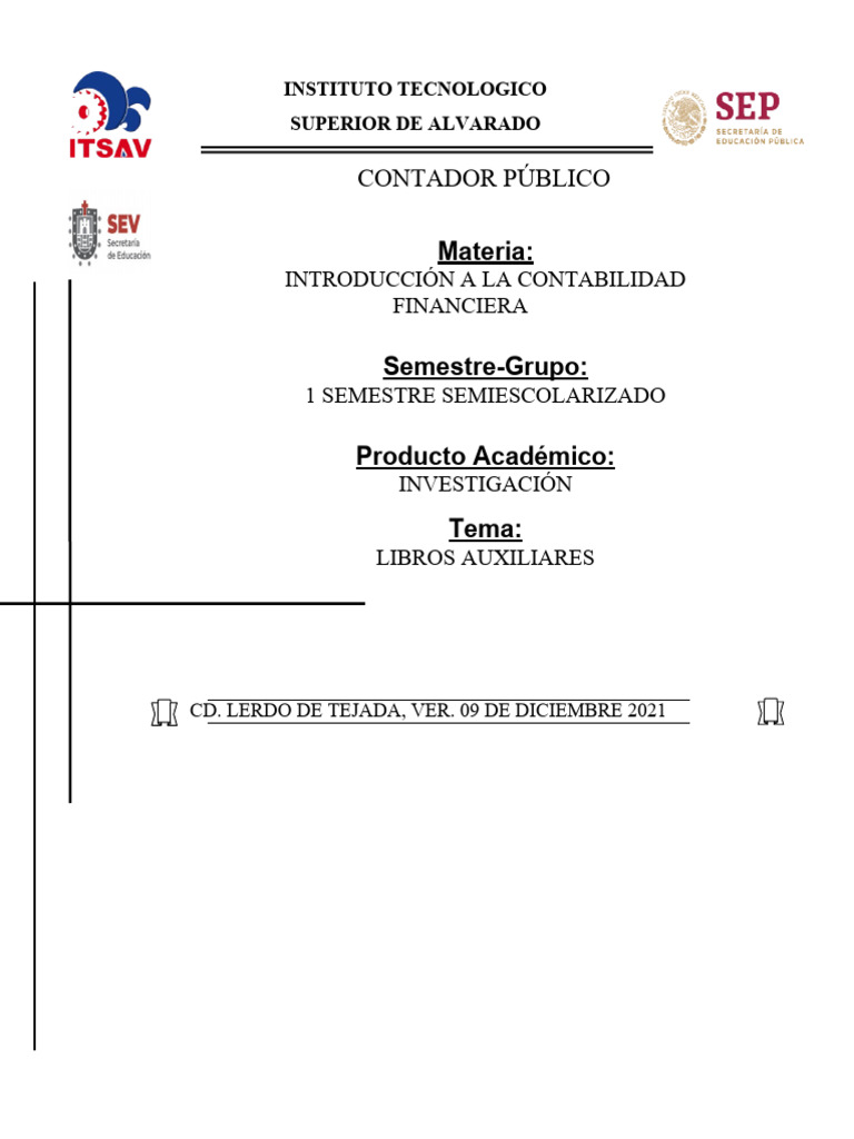 Funciones y Tipos de Libros Auxiliares | PDF | Contabilidad ...