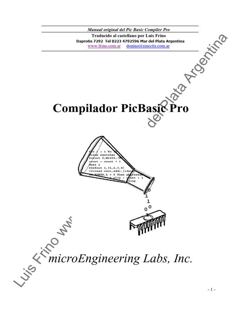 Bajar Manual Pic Basic Compiler PBP - Luis Fino ElectrÃ Nica | PDF ...