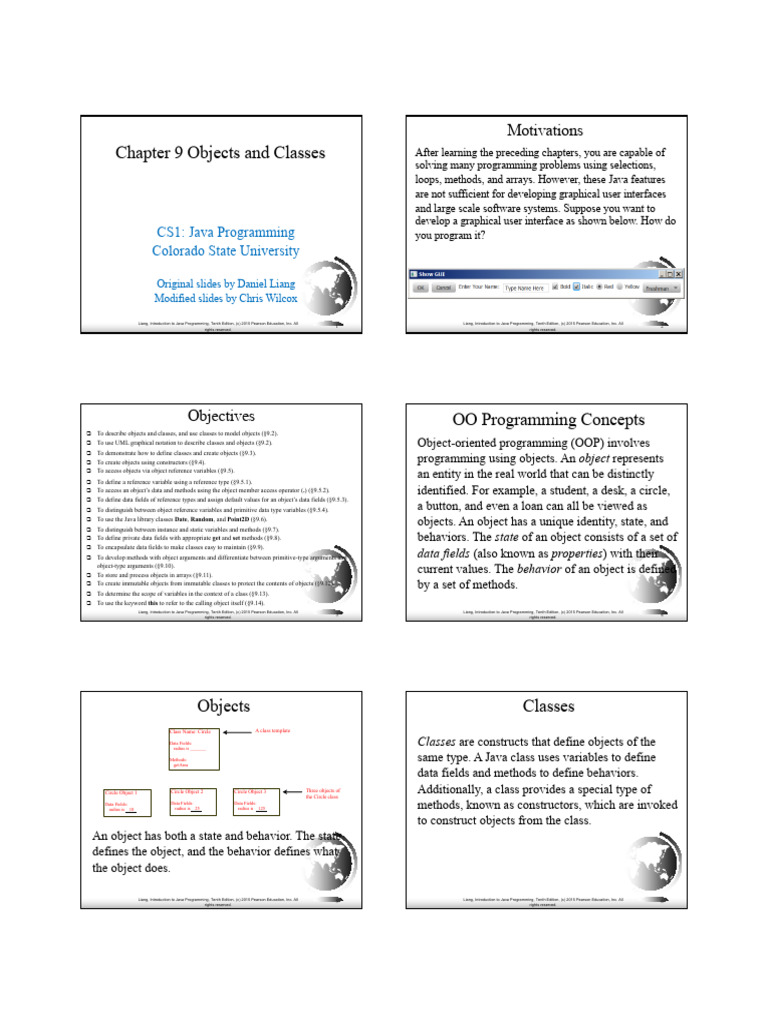 Liang Chapter 9 Pdf Programming Constructor Object Oriented Programming