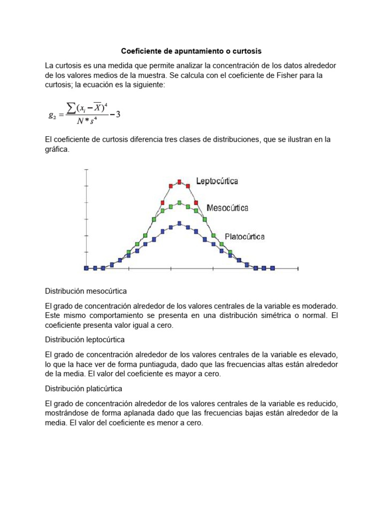 Coeficiente de Apuntamiento o Curtosis | PDF
