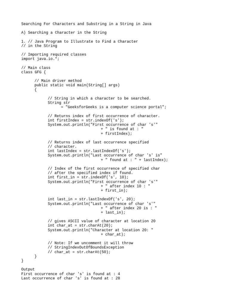 Searching For Characters and Substr | PDF | Boolean Data Type | String (Computer Science)