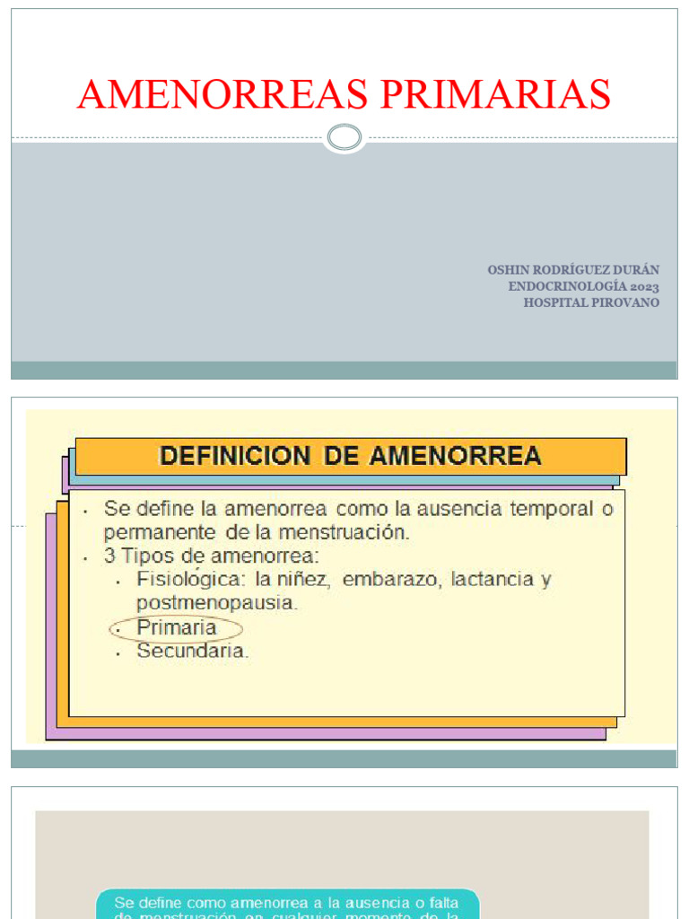 Amenorrea Primaria 2023 | PDF