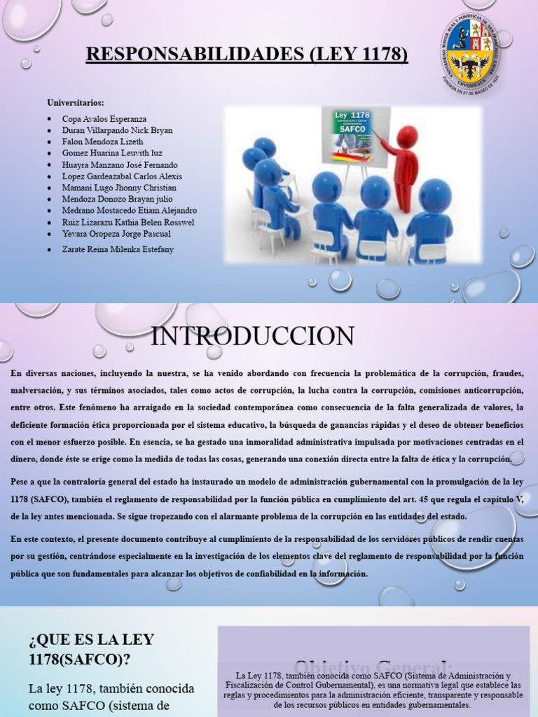 Gestión Ley 1178 | PDF | Planificación | Administración Pública