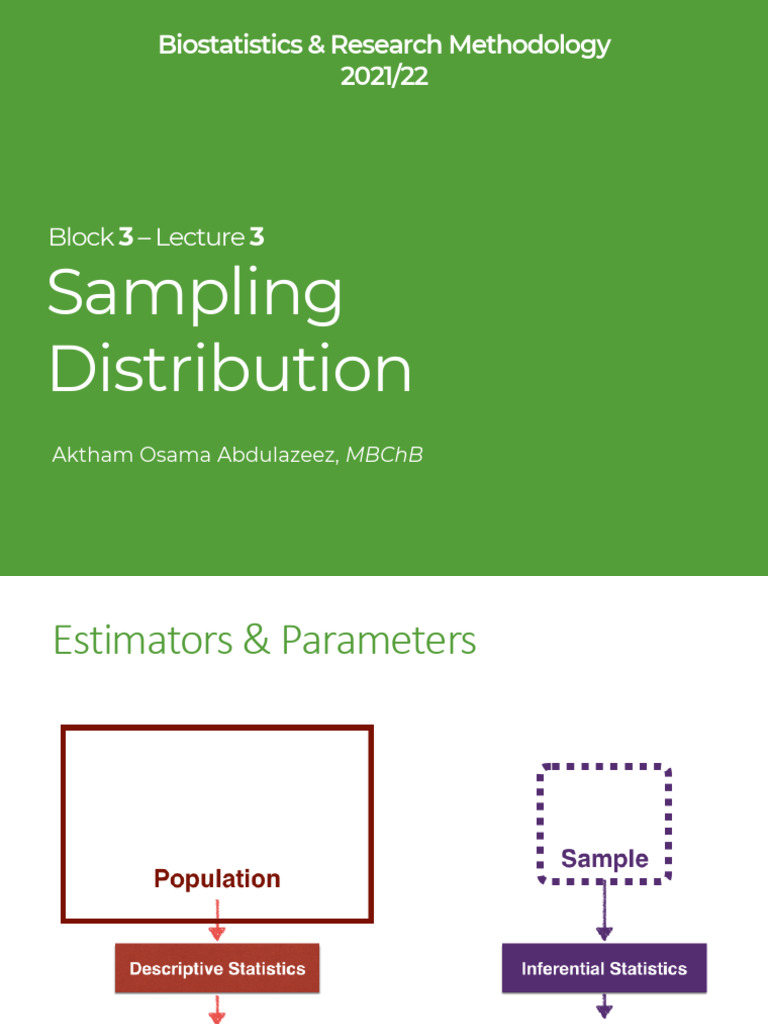 3.3 Sampling Distribution | PDF | Standard Error | Standard Deviation