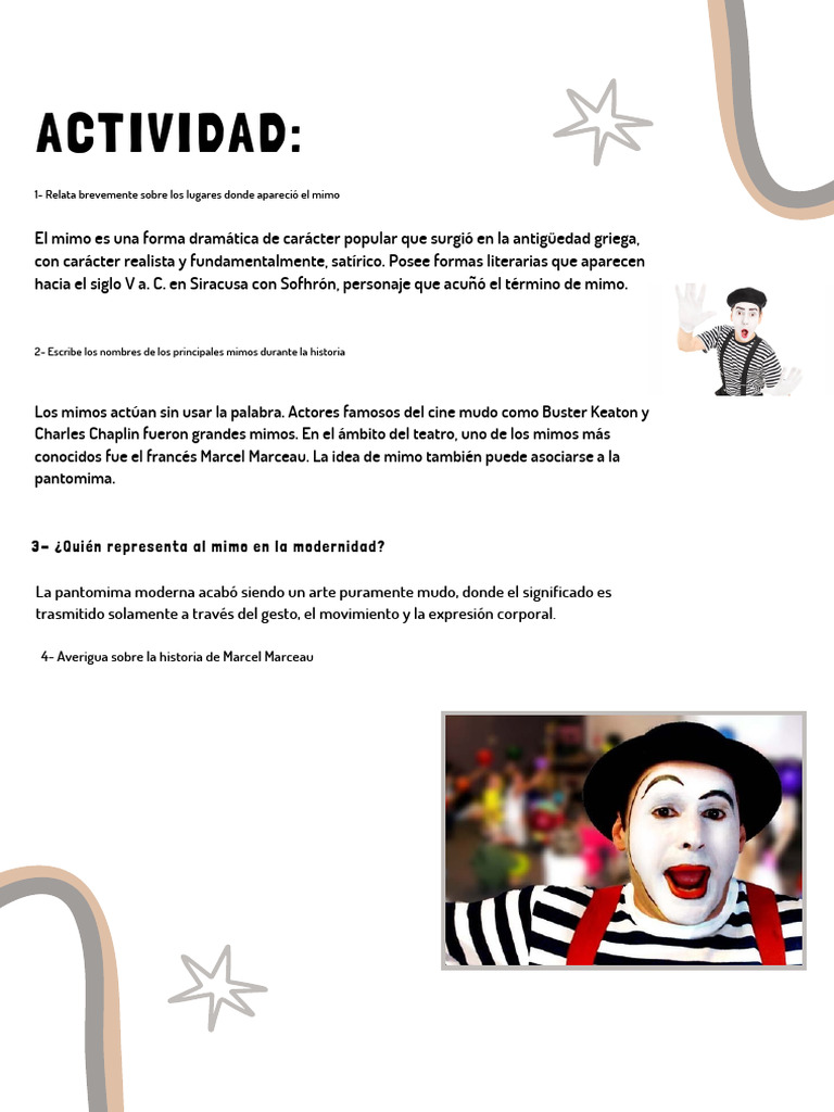 Historia y Evolución del Mimo | PDF