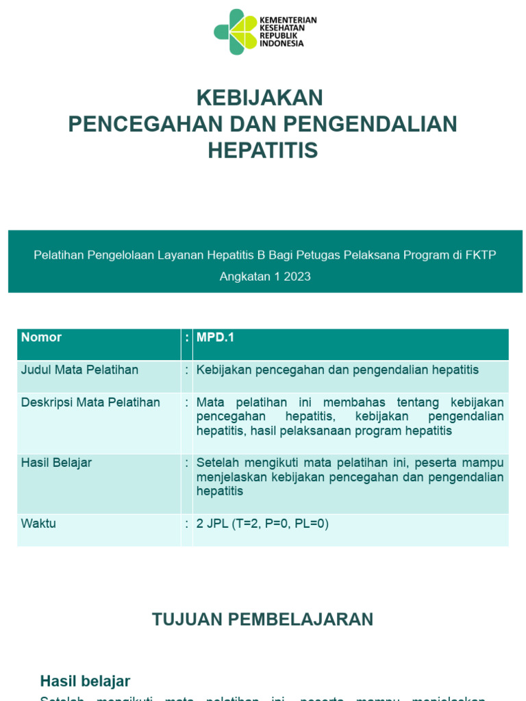 MPD-1 Kebijakan P2 Hep | PDF