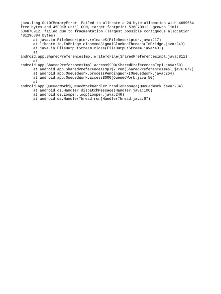 Java OutOfMemoryError: Allocation Failure | PDF | Computers ...