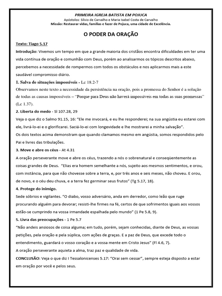 O Poder Da Oração Pdf