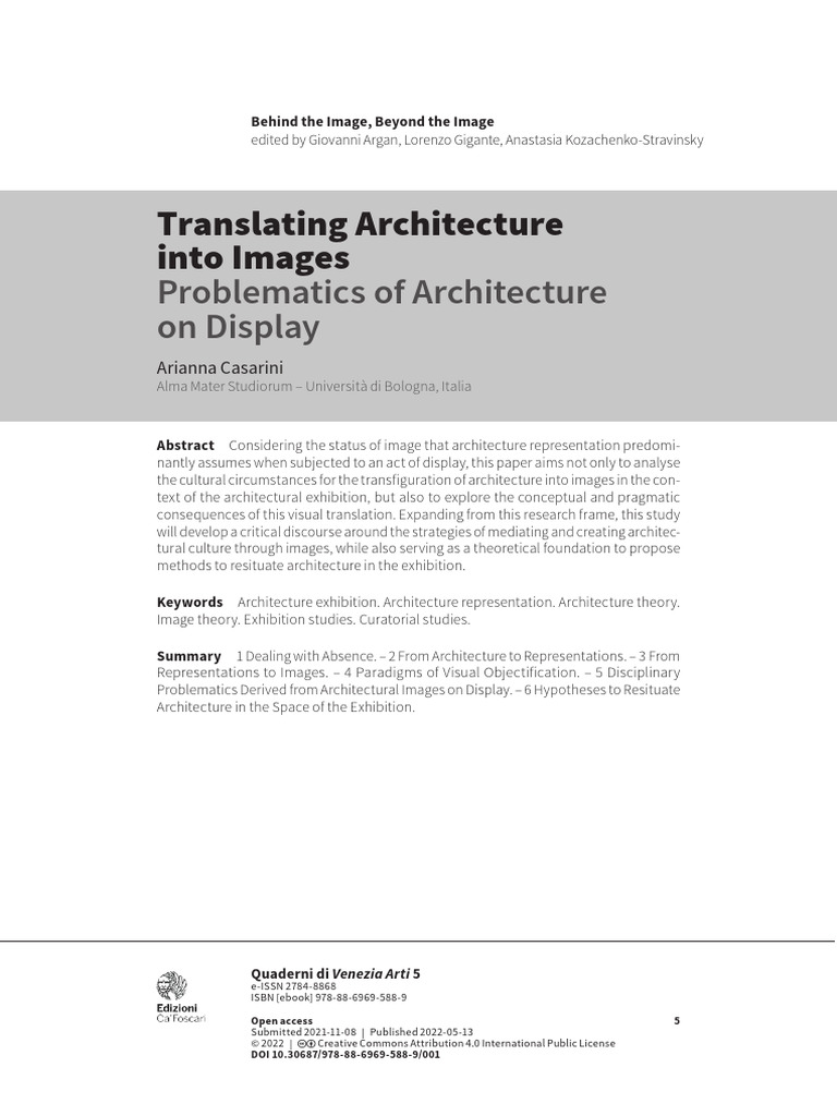 Translating Architecture Into Images | PDF | Rhetoric | Space