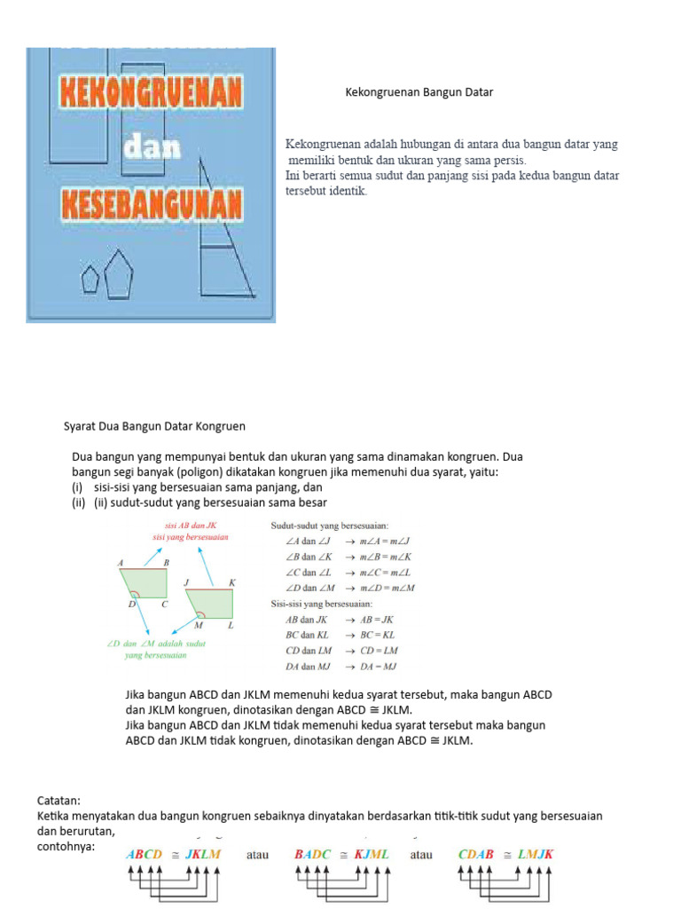 Materi Kengongruenan Dan Kesebangunan | PDF