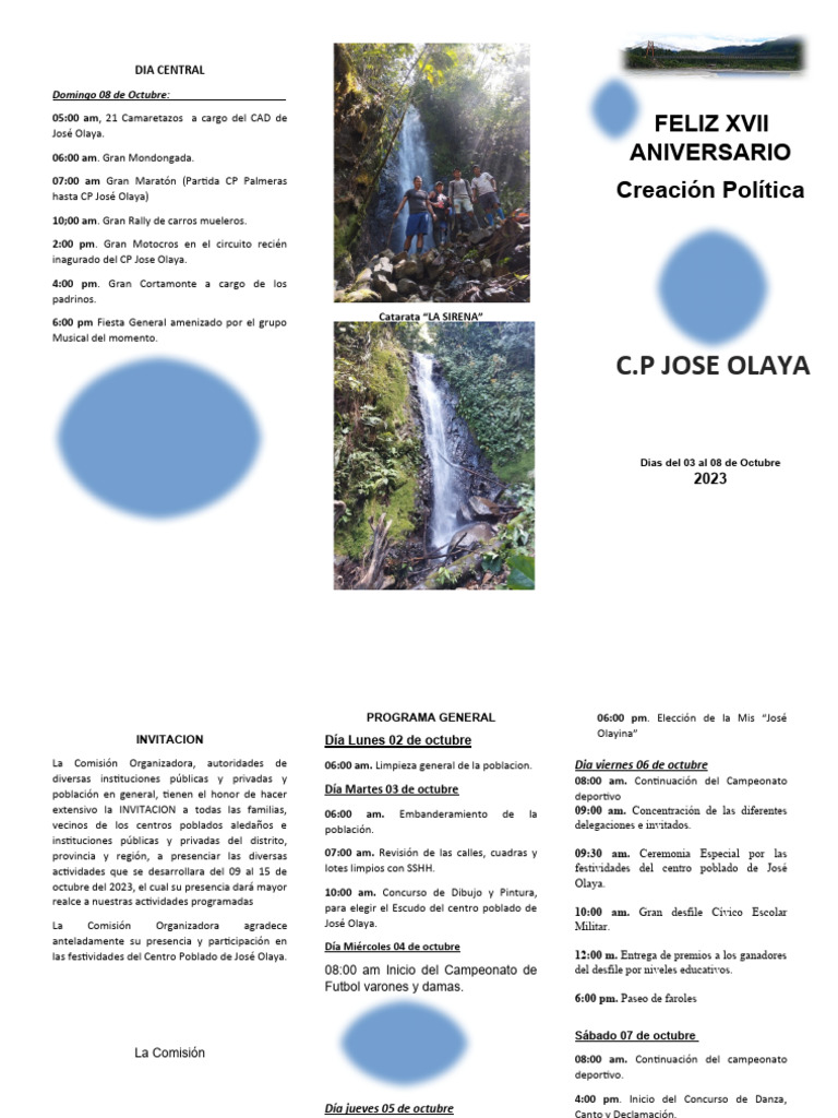 A. Programa Jose Olaya Triptico 2023 | PDF