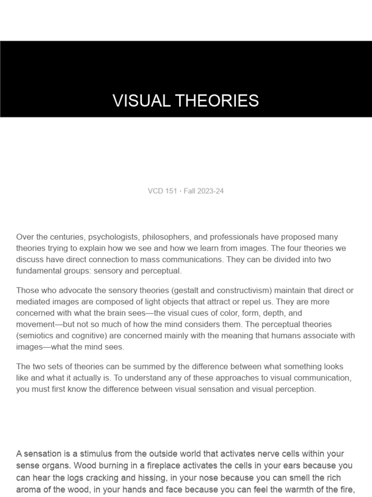 Visual Theories | PDF | Perception | Semiotics