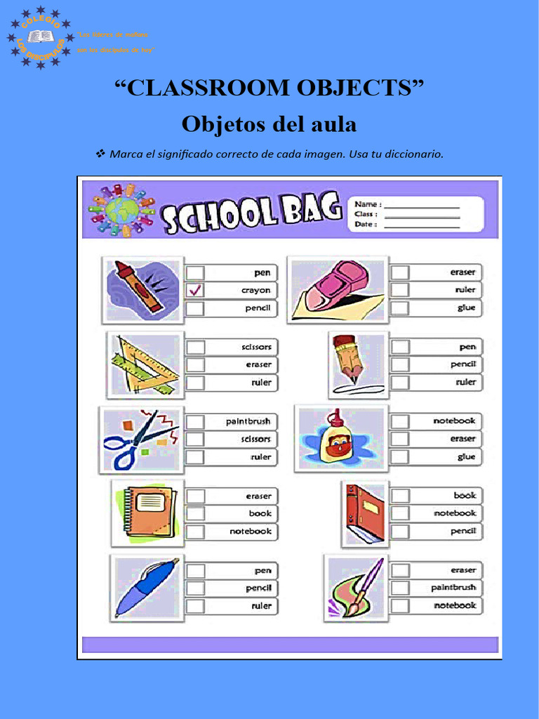 Classroom Objects | PDF