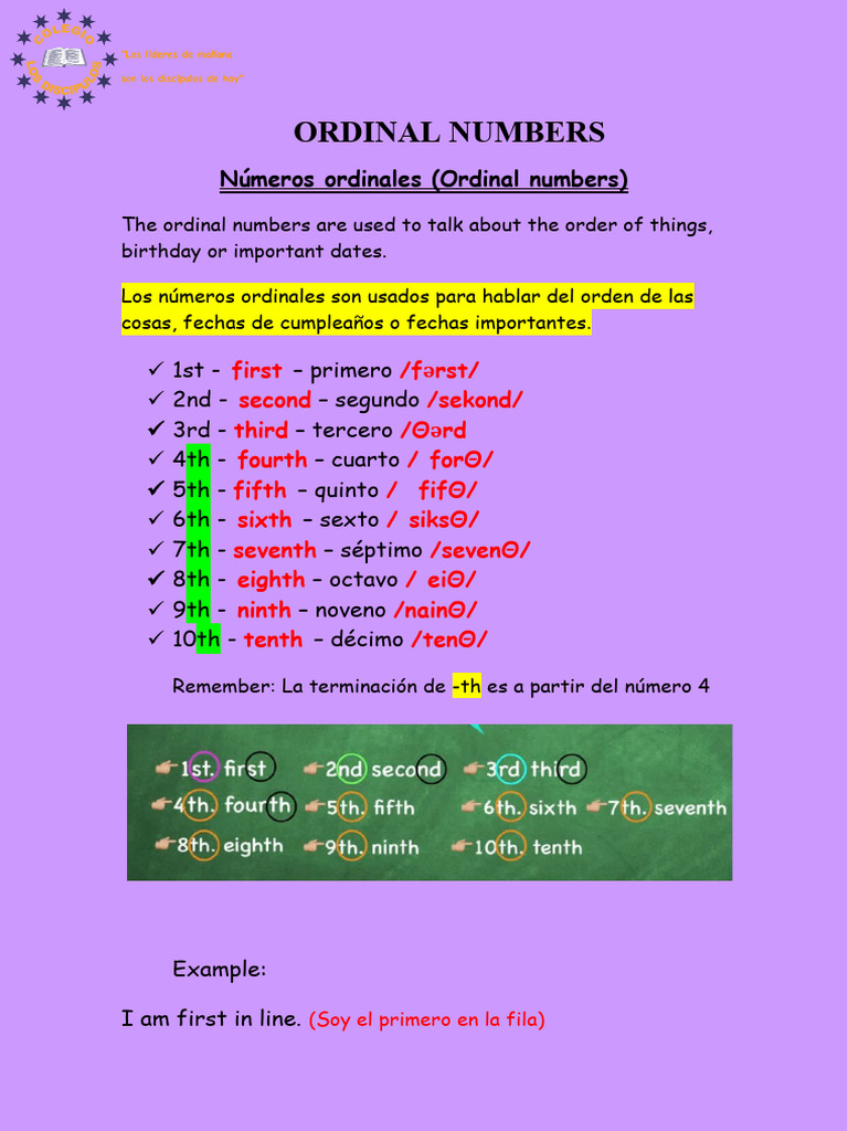 Ordinal Numbers | PDF