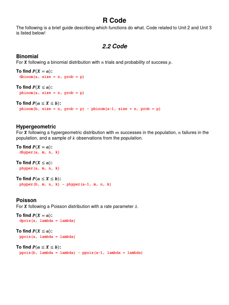 R Code Cheat Sheet | PDF | Quantile | Standard Deviation