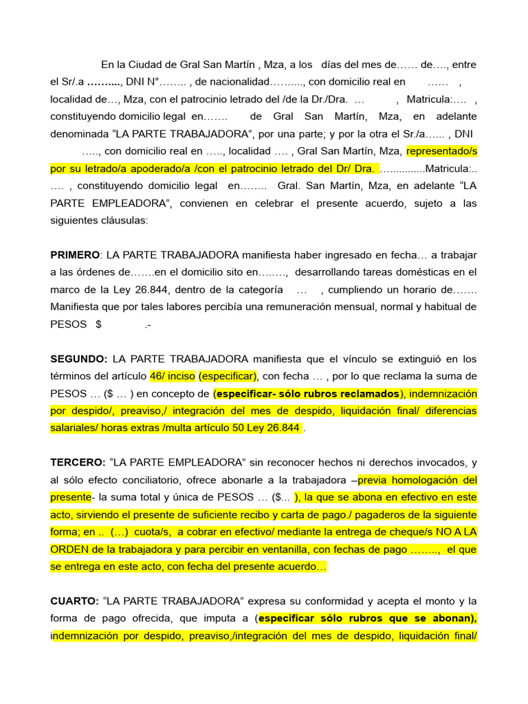 Modelo de Acuerdo de Partes | PDF | Justicia | Crimen y violencia