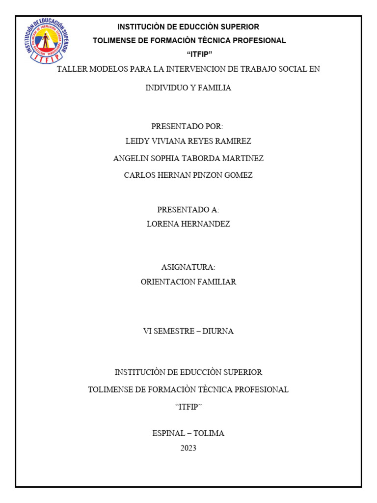 Taller Modelos de Intervencion | PDF | Trabajo Social | Percepción