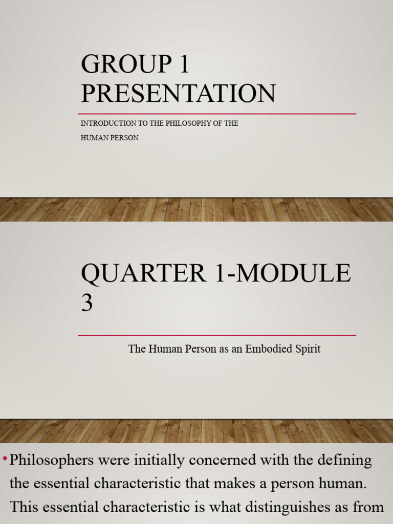 Group 4 Presentaion. (IPHP) | PDF | Soul | Transcendence (Philosophy)