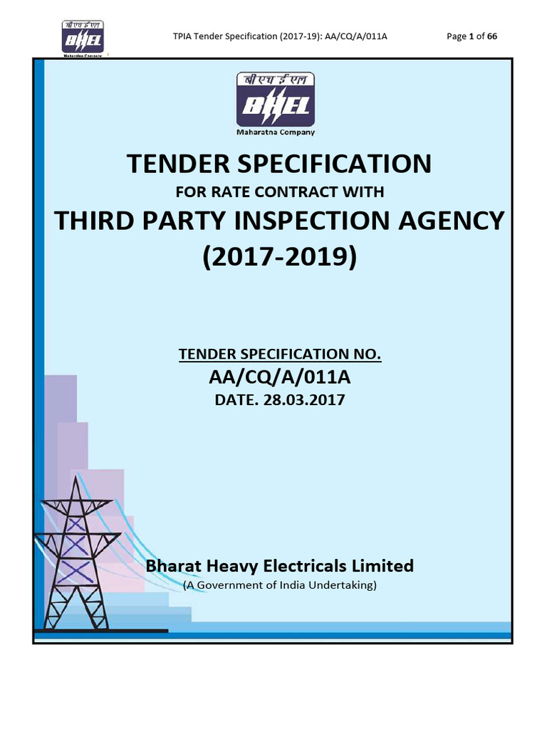 Tpia Tender Specification-2010581 | Download Free PDF | Nondestructive ...