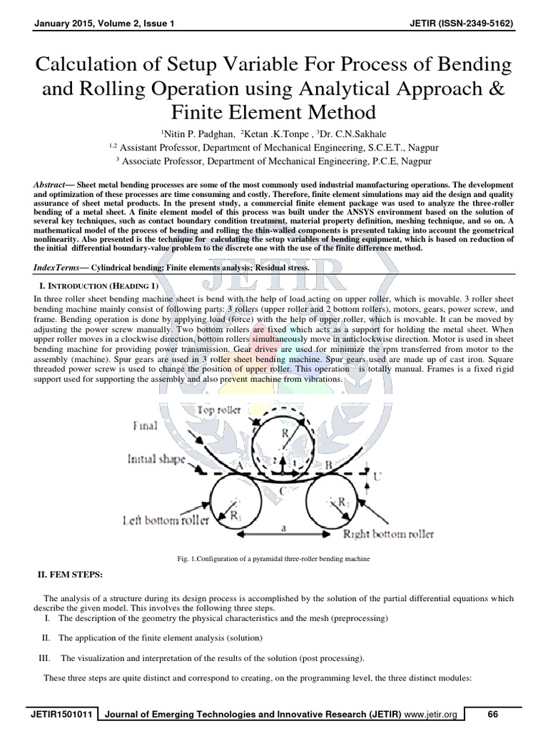 Force Analysis of Metal Sheet in Bending | PDF | Deformation ...