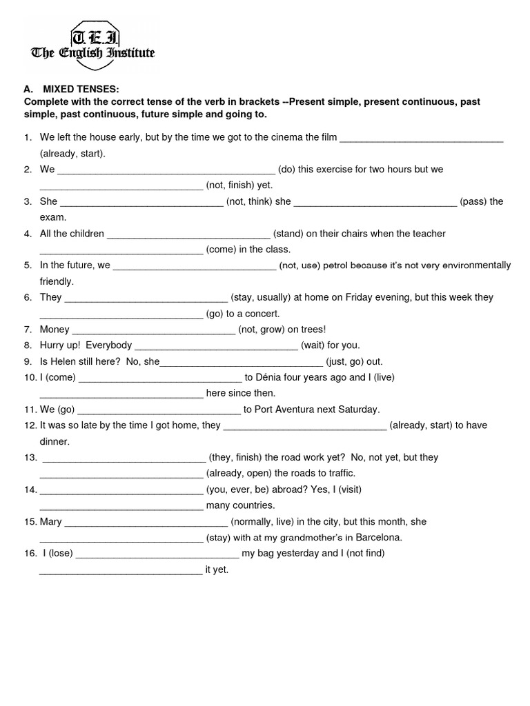 Intermediate - All Tenses, Passives, Questions | PDF | Language Arts ...