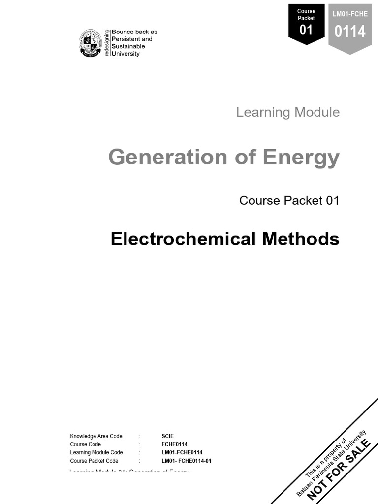 Electrochemistry Lecture Module | PDF | Redox | Electrochemistry