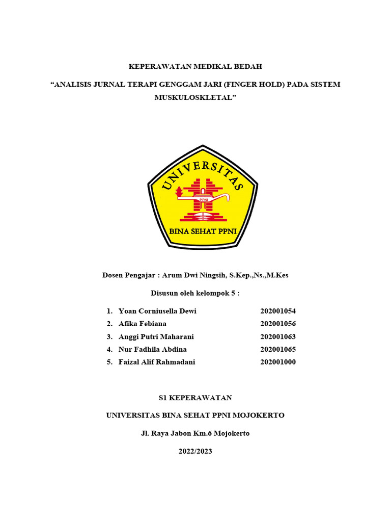 Analisis Jurnal Terapi Genggam Jari Bu Arum Fix | PDF