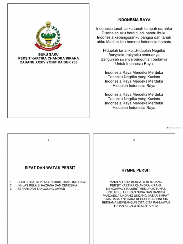 Buku Saku Persit KCK Cab Xxxiv | PDF