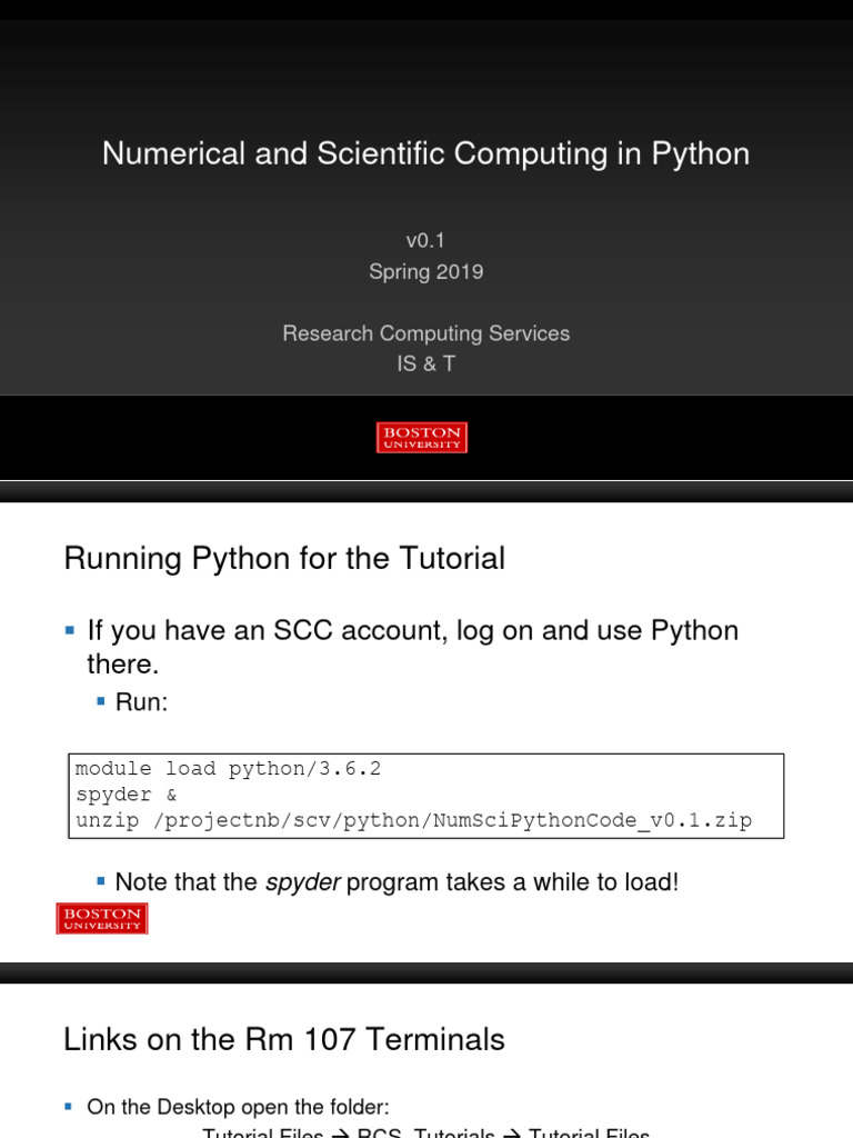 Numerical and Scientific Computing in Python: v0.1 Spring 2019 | PDF ...