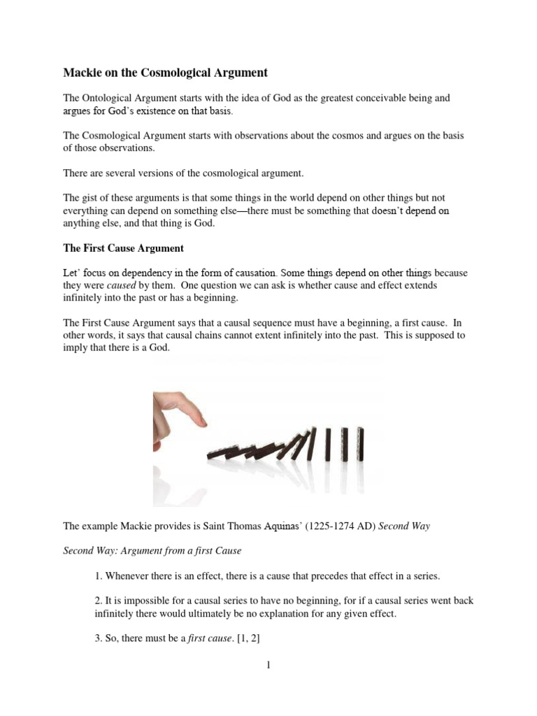 Mackie On The Cosmological Argument | PDF | Causality | Metaphysics