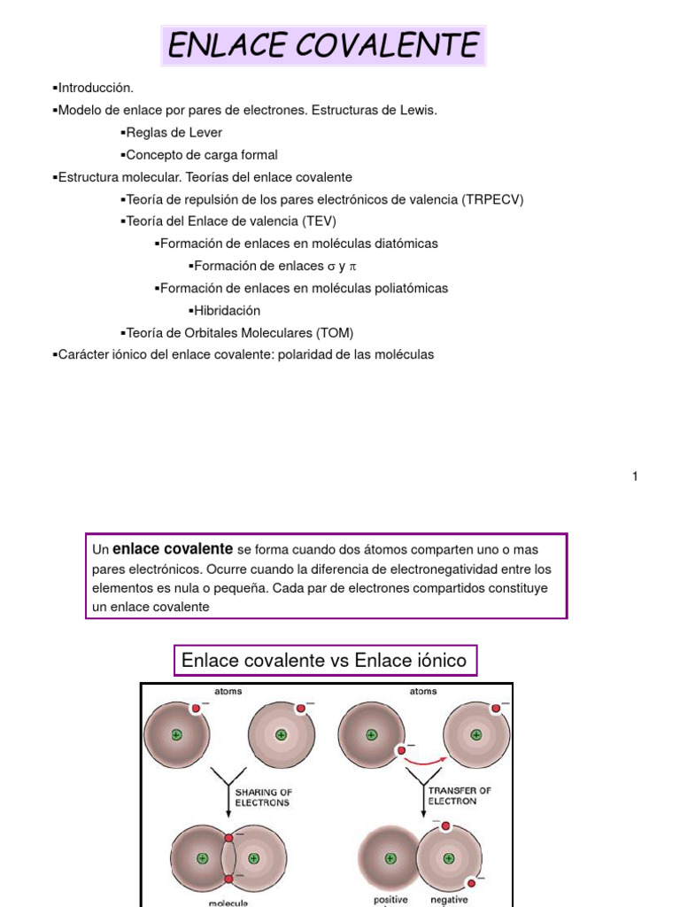 2 Enlace Covalente | PDF | Enlace covalente | Enlace químico