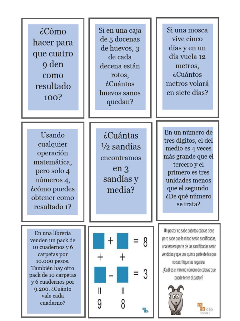 Acertijos Matemàticos | PDF