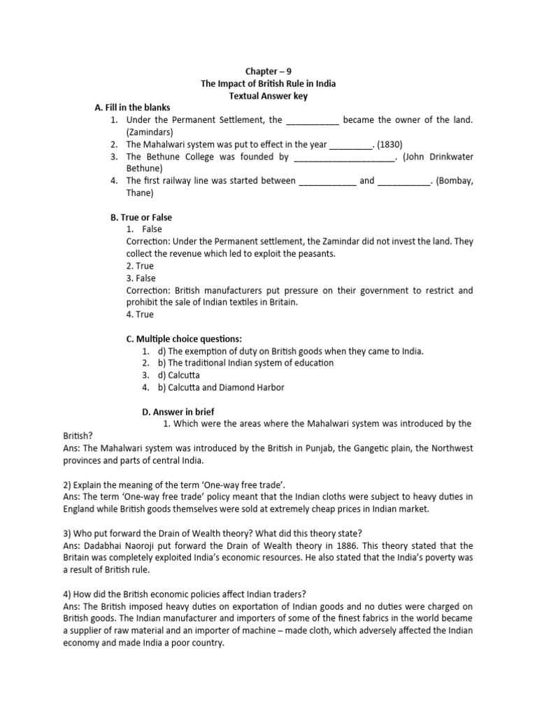 Impact of British Rule in India | PDF