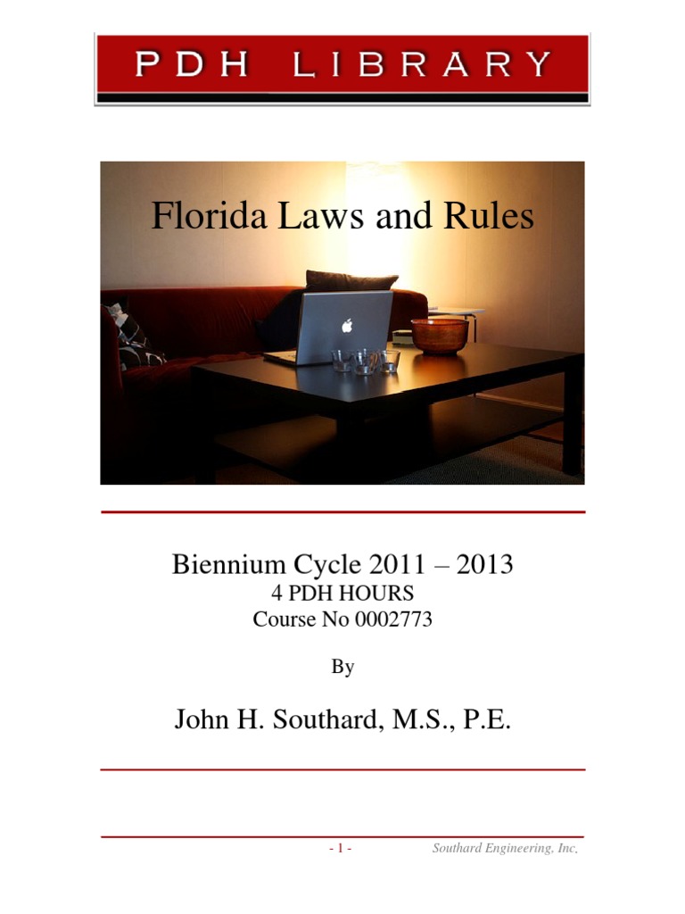 2011-2013 Florida Laws and Rules Course | PDF | Engineer | Probation