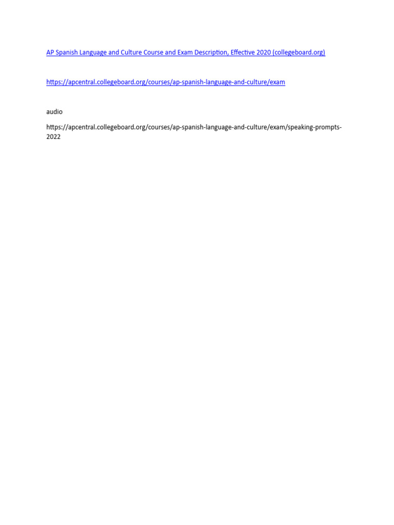 AP Spanish Language Exam Overview 2020 | PDF