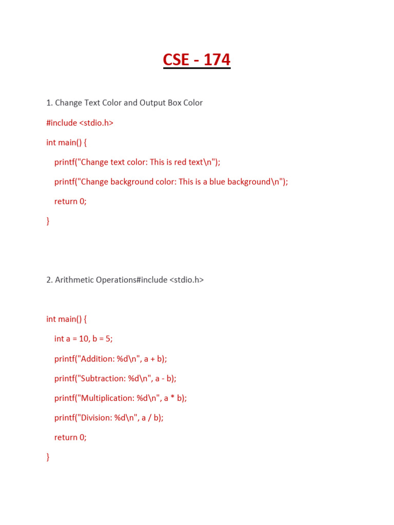 CSE - 174-WPS Office | PDF | Integer (Computer Science) | Elementary Mathematics