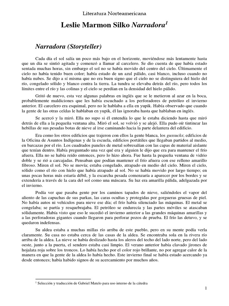 Storyteller - Silko | PDF | Nieve | Cielo
