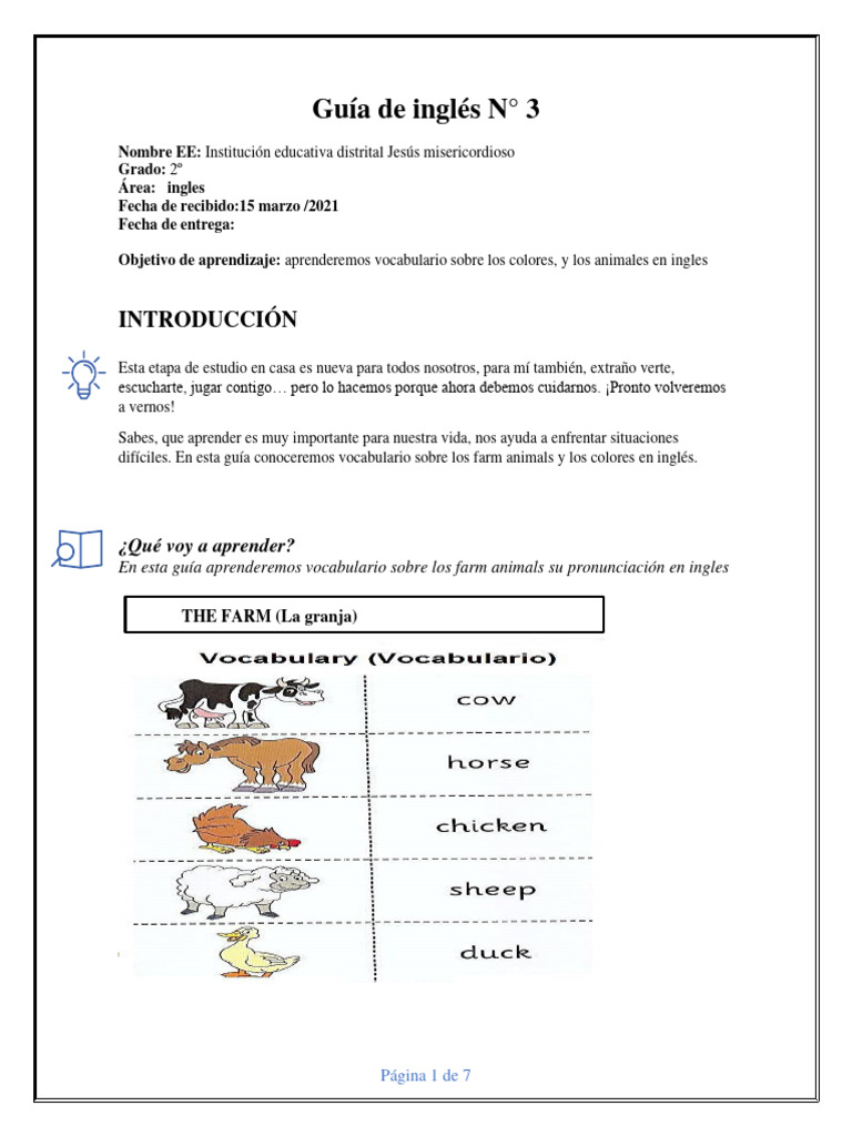 Guia de Ingles # 3 | PDF