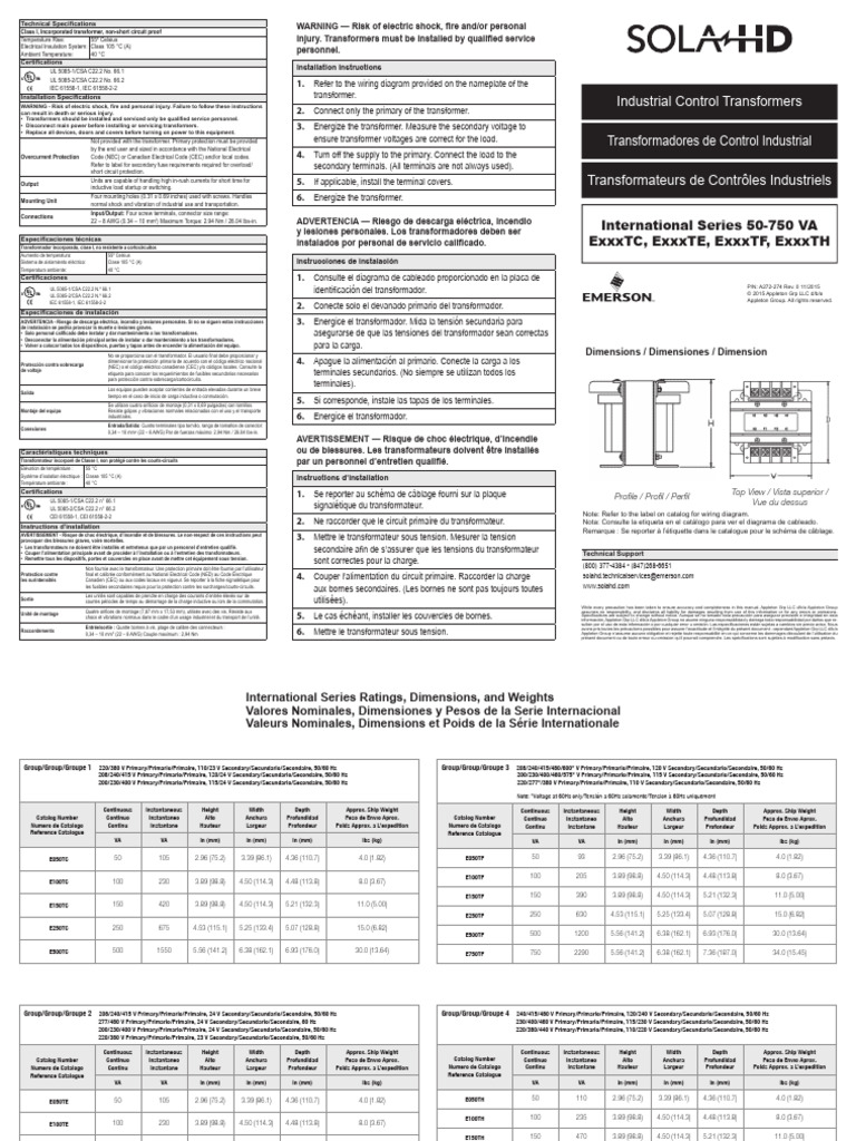 Instruction Manual - International Industrial Control Transformers 50 ...