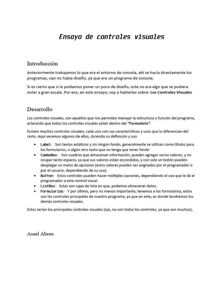 Controles Visuales en Formularios | PDF | Arte | Informática