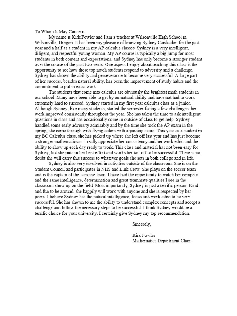 Carskadon Letter - Fowler | Download Free PDF | Cognition | Learning