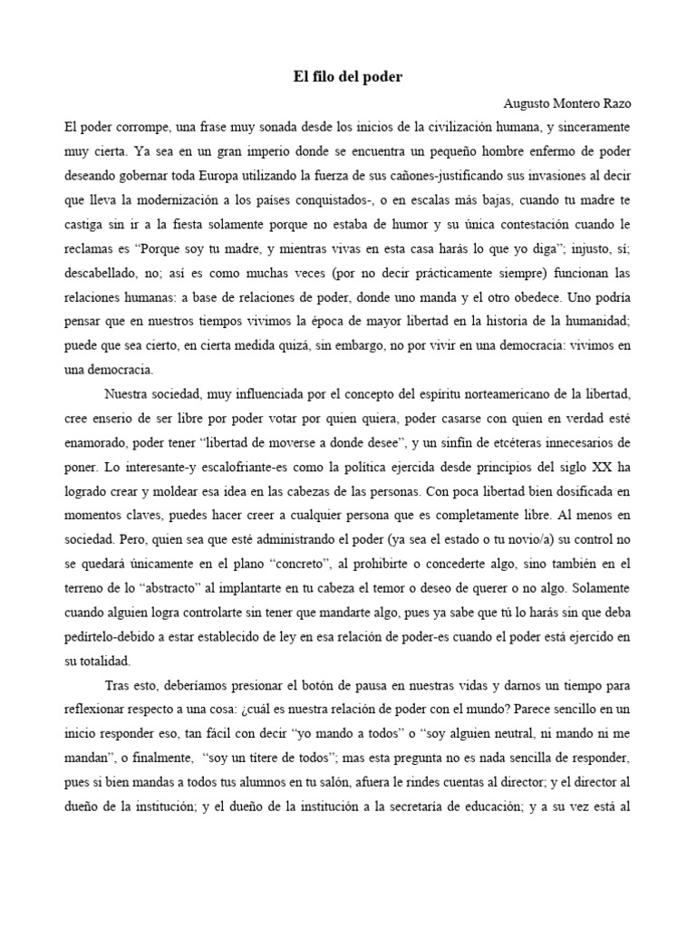 El Filo Del Poder | PDF | Democracia | Ideologías políticas