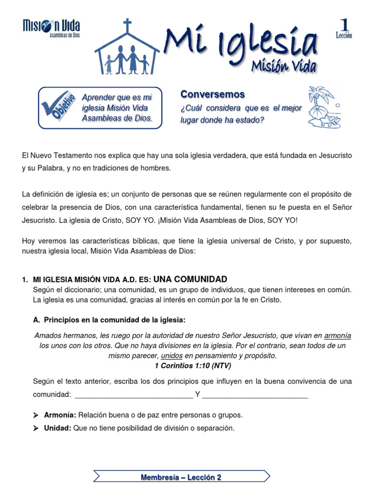 Lección 1 Membresía 2023 | PDF | Iglesia cristiana | Cristo (título)