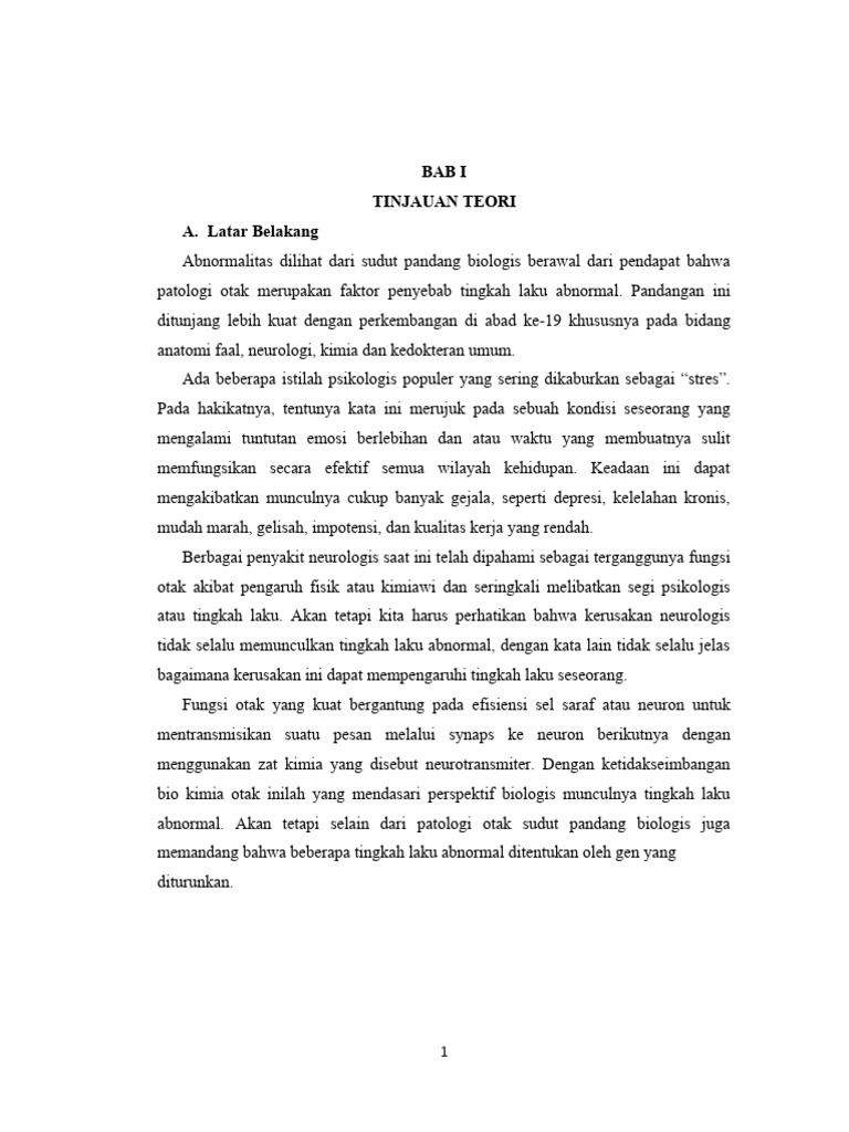 Makalah Perilaku Abnormal | PDF