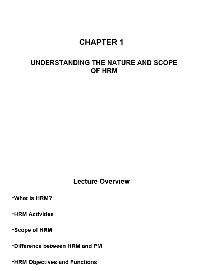 Nature and Scope of HRM | PDF | Human Resource Management | Performance ...