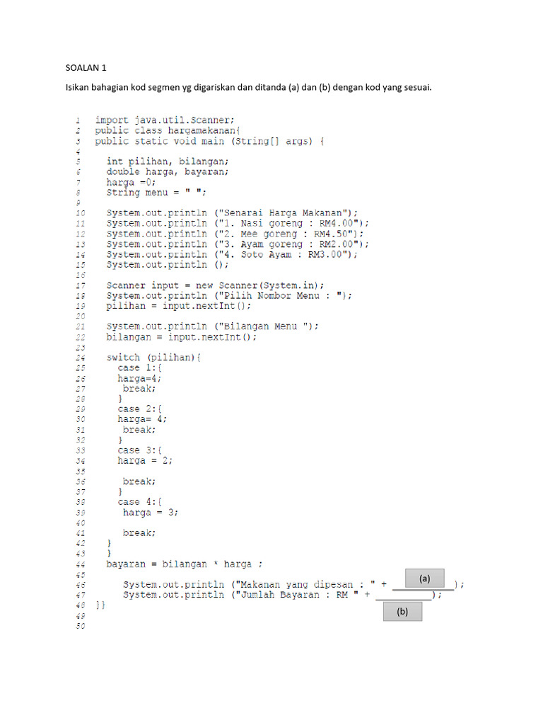 Latihan Kod Segmen Atur Cara | PDF