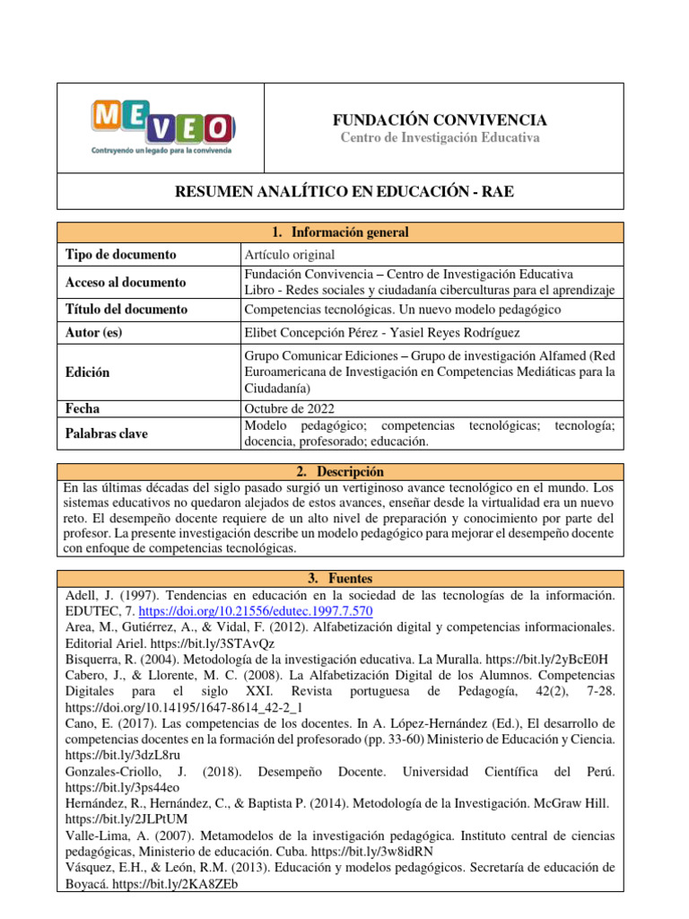 RAE - Competencias Tecnológicas Un Nuevo Modelo Pedagógico | Descargar gratis PDF | Enseñando ...