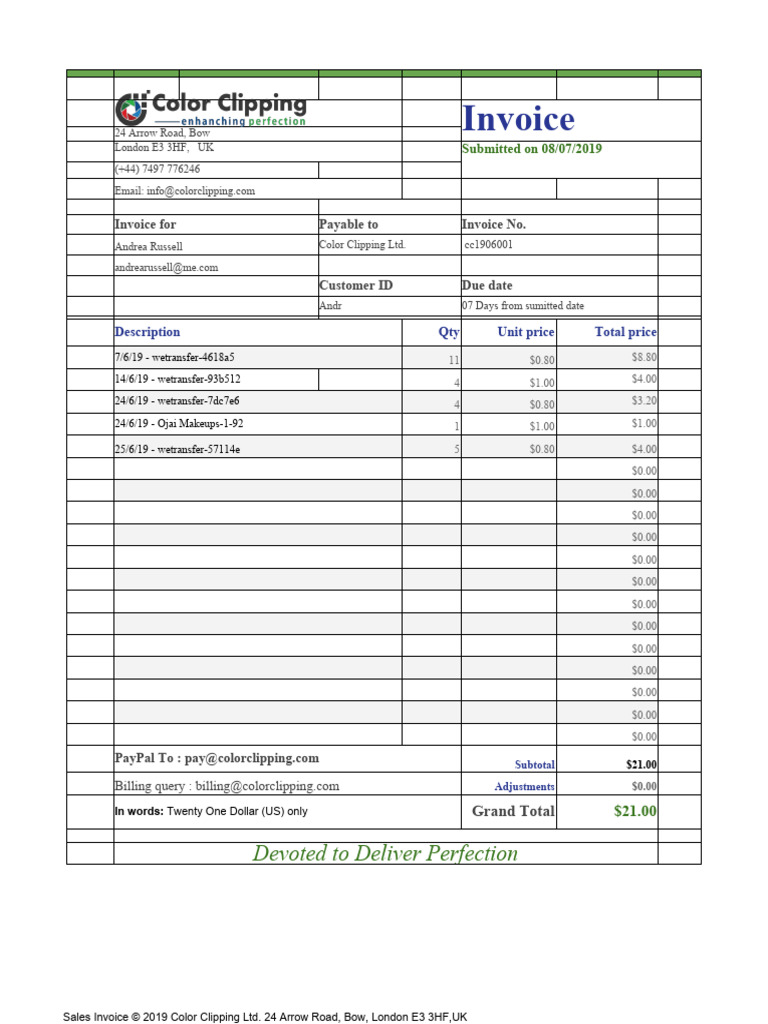 CC Invoice June 2019 | PDF | Invoice | Business Documents