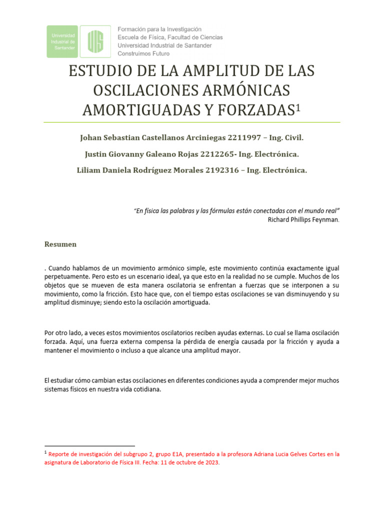 Informe 3 Lab | PDF | Oscilación | Péndulo