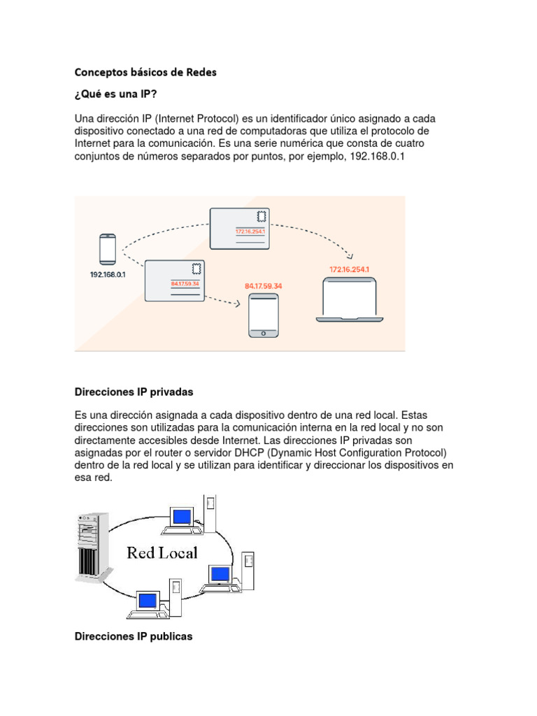 Conceptos Básicos de Redes | PDF | Dirección IP | Red de computadoras